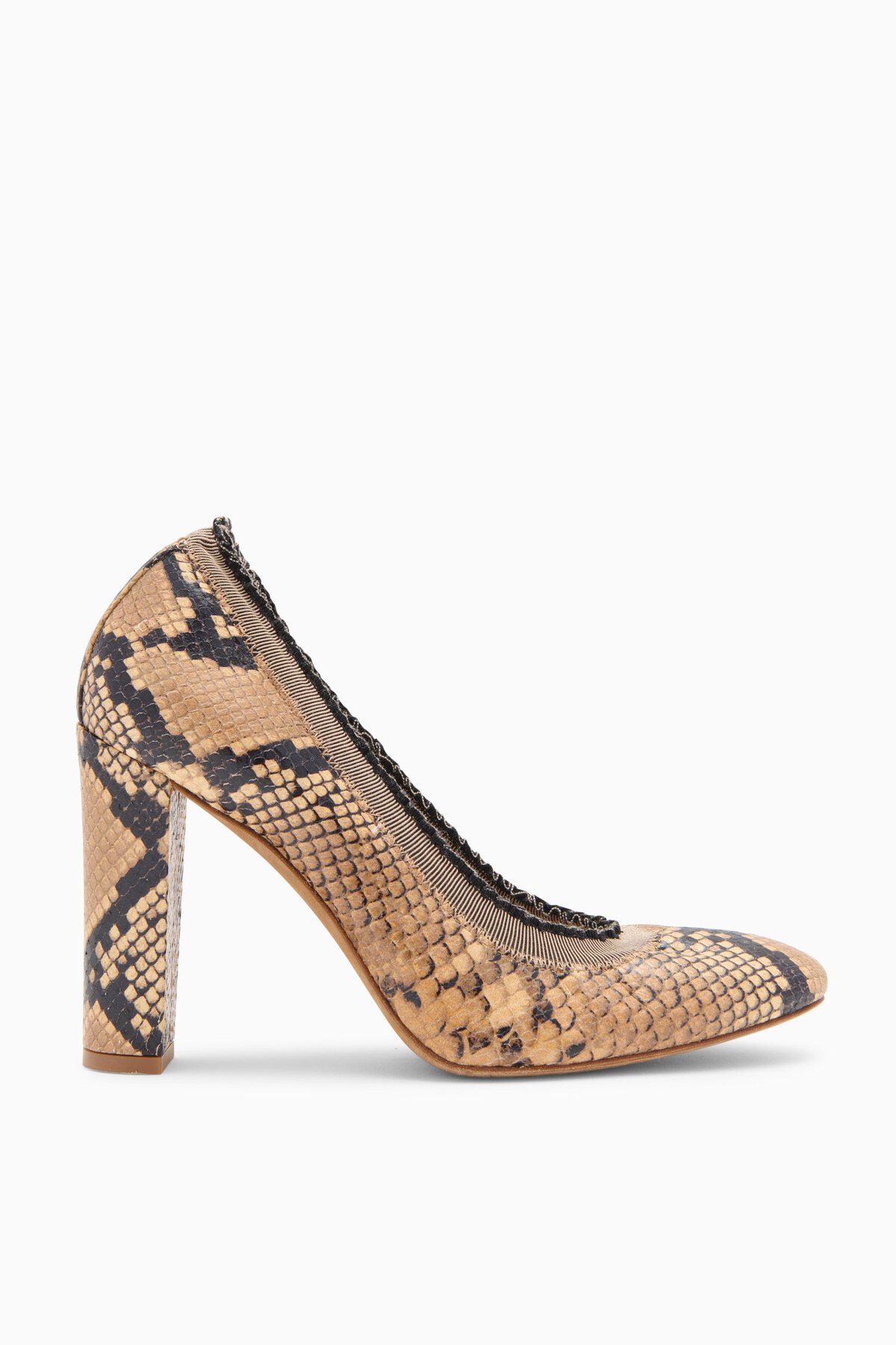 Ulla Johnson Elise Ruffle Pump - Sienna Python | Editorialist